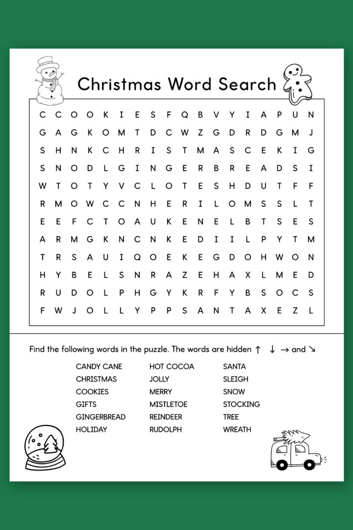 Free Christmas Word Find Printable Set - Instant Download