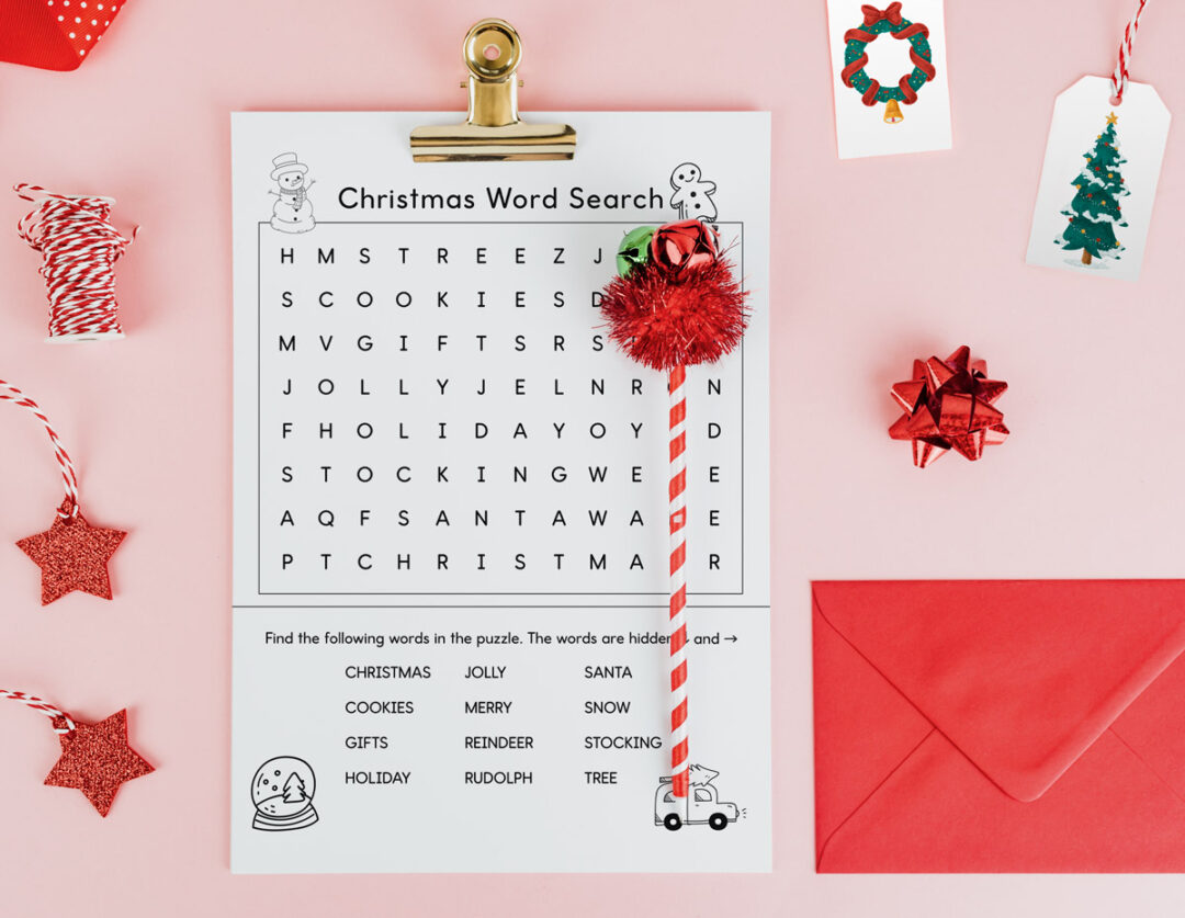 Free Christmas Word Find Printable Set - Instant Download