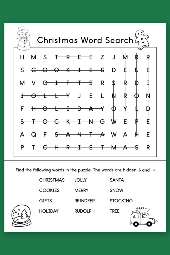 Free Christmas Word Find Printable Set - Instant Download