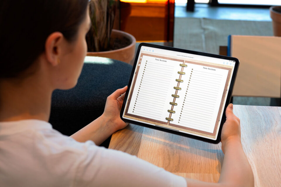 Free Leather Digital Notebook for Goodnotes & More!