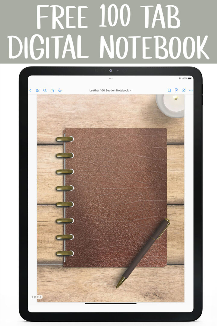 Free Leather Digital Notebook for Goodnotes & More!