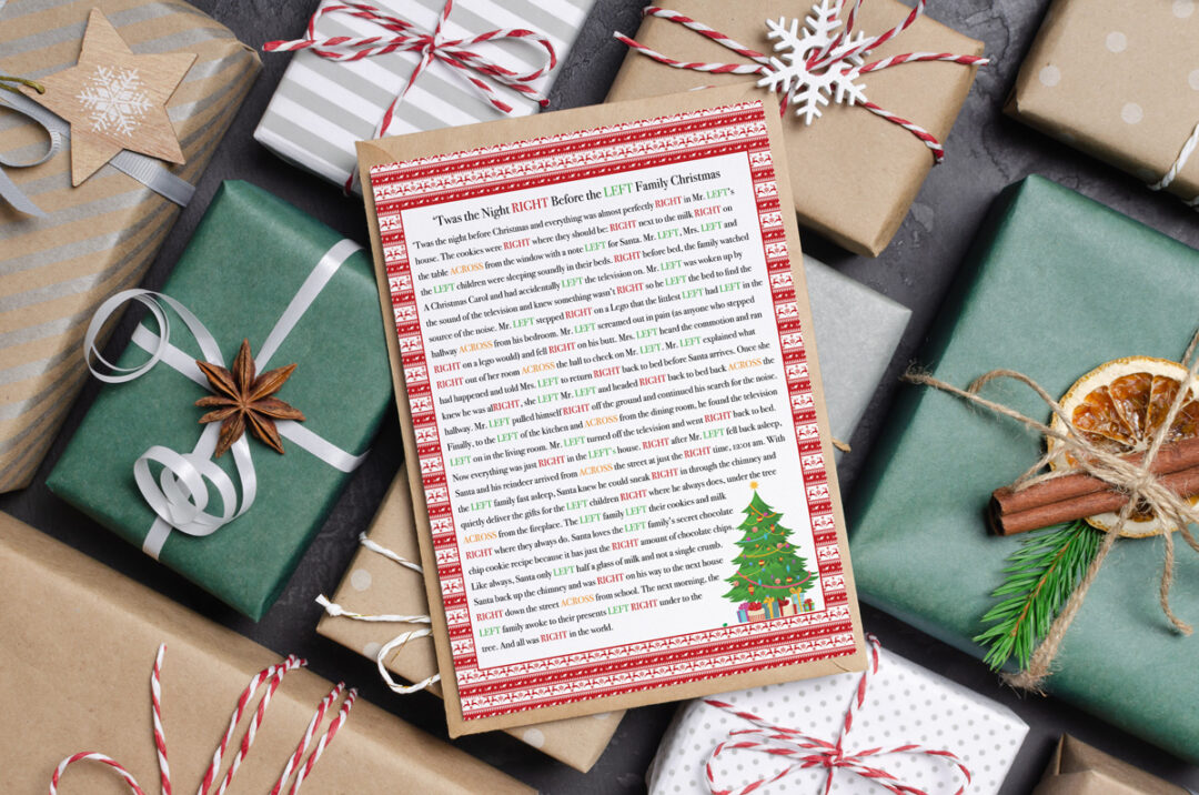 Free Left Right Across Christmas Gift Game Printable
