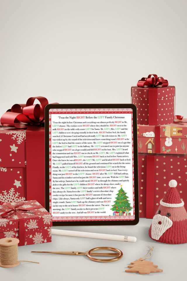 Free Left Right Across Christmas Gift Game Printable