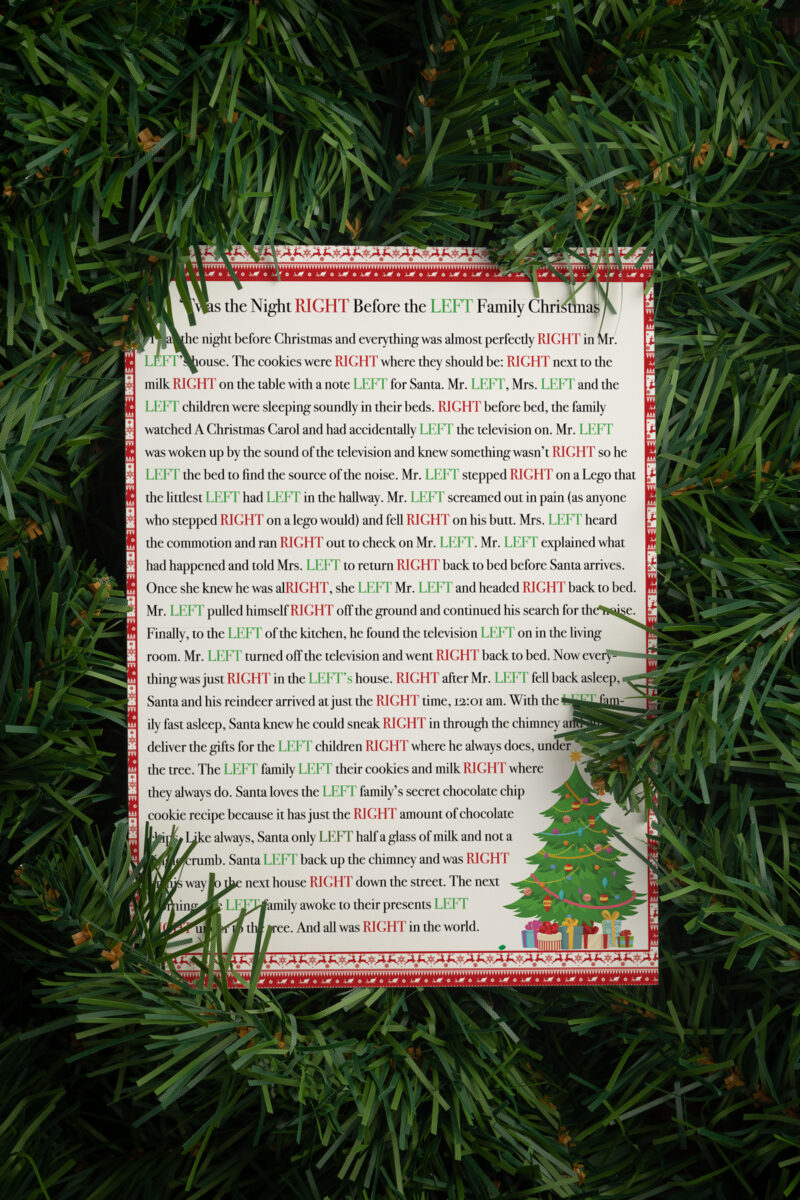 Free Left Right Across Christmas Gift Game Printable