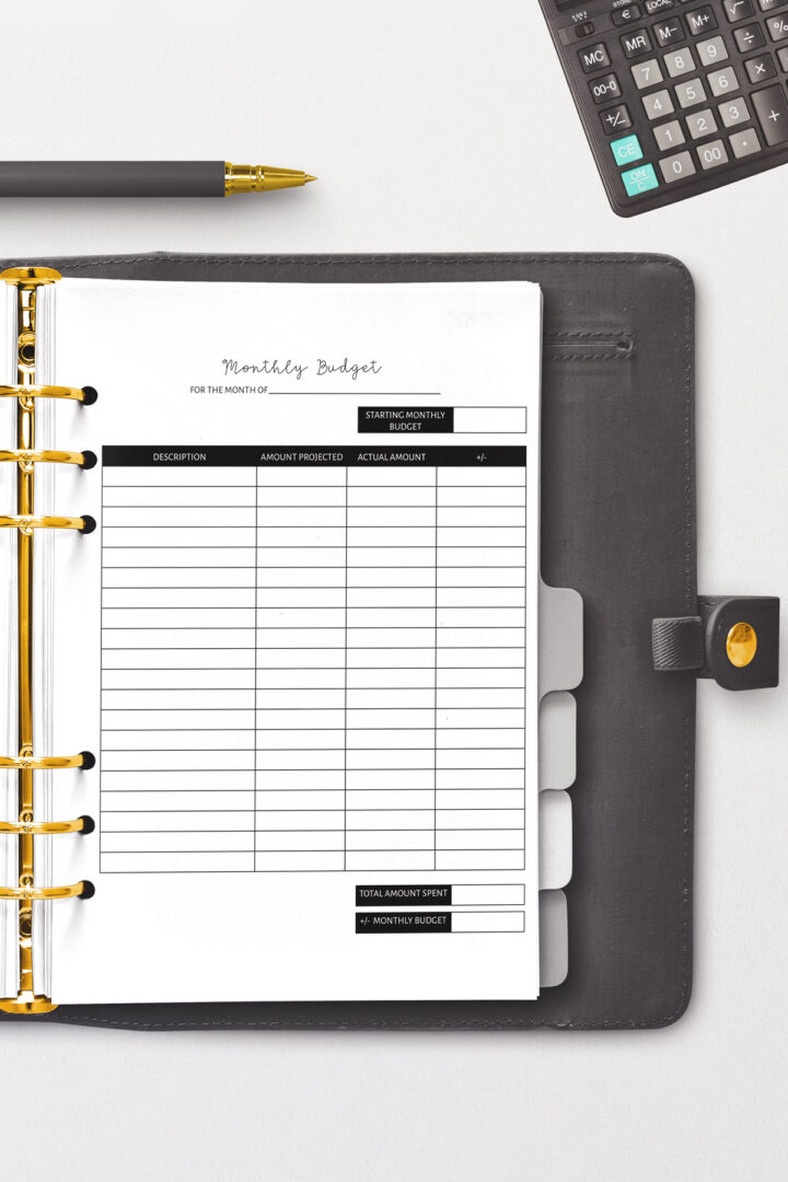 Free Printable & Digital Monthly Expense & Budget Tracker
