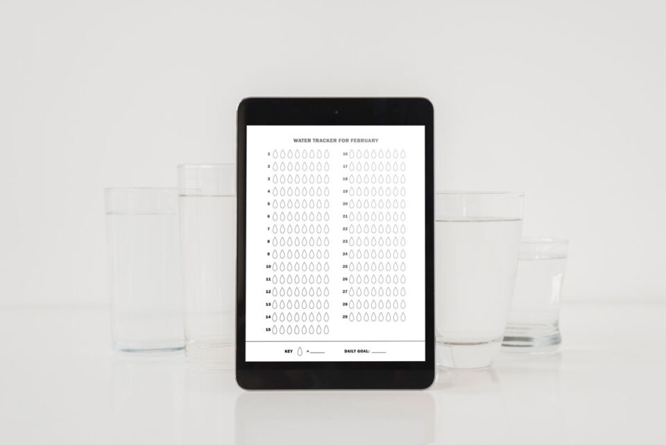 Free Printable & Digital Water Tracker Template Set