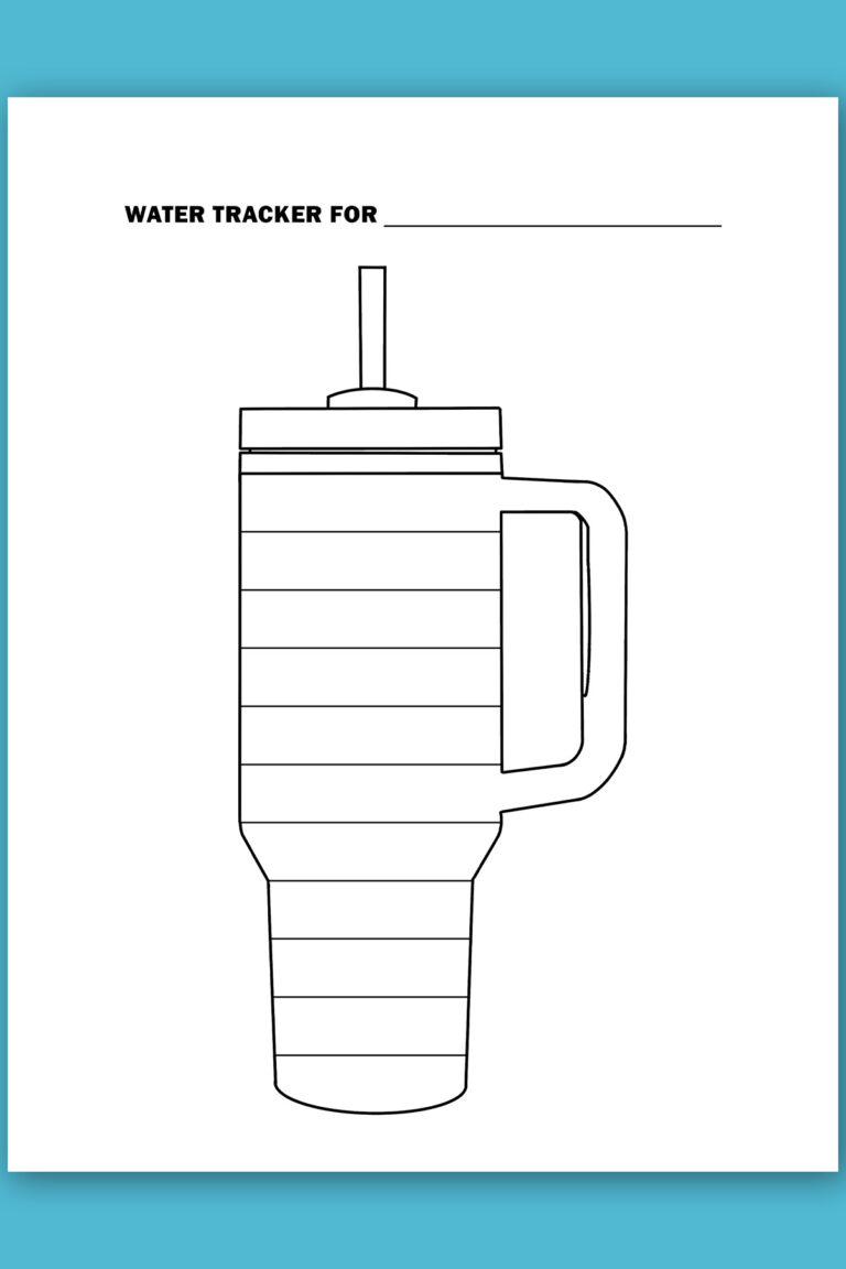 Free Printable & Digital Water Tracker Template Set