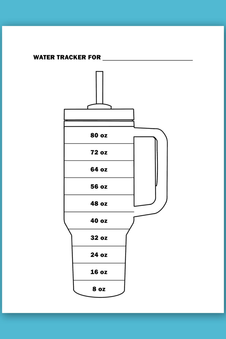 Free Printable & Digital Water Tracker Template Set