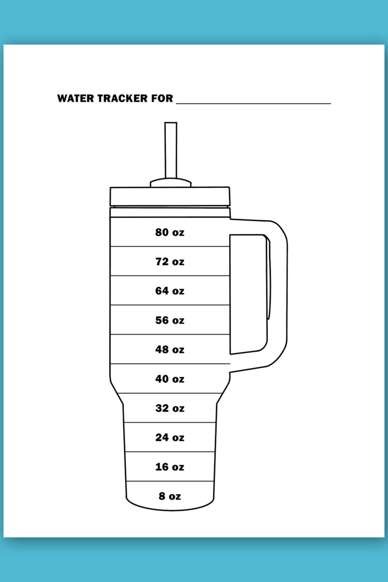 Free Printable & Digital Water Tracker Template Set