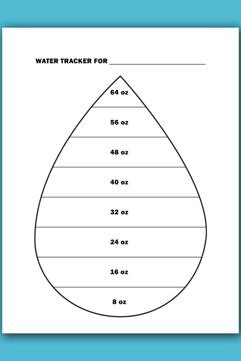 Free Printable & Digital Water Tracker Template Set