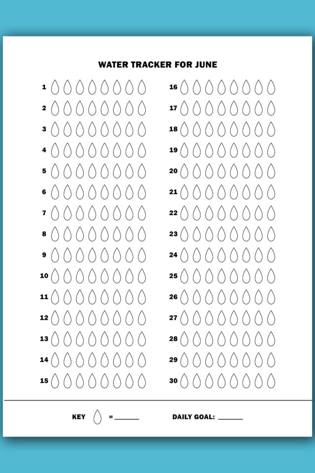Free Printable & Digital Water Tracker Template Set