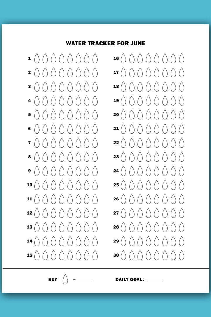 Free Printable & Digital Water Tracker Template Set