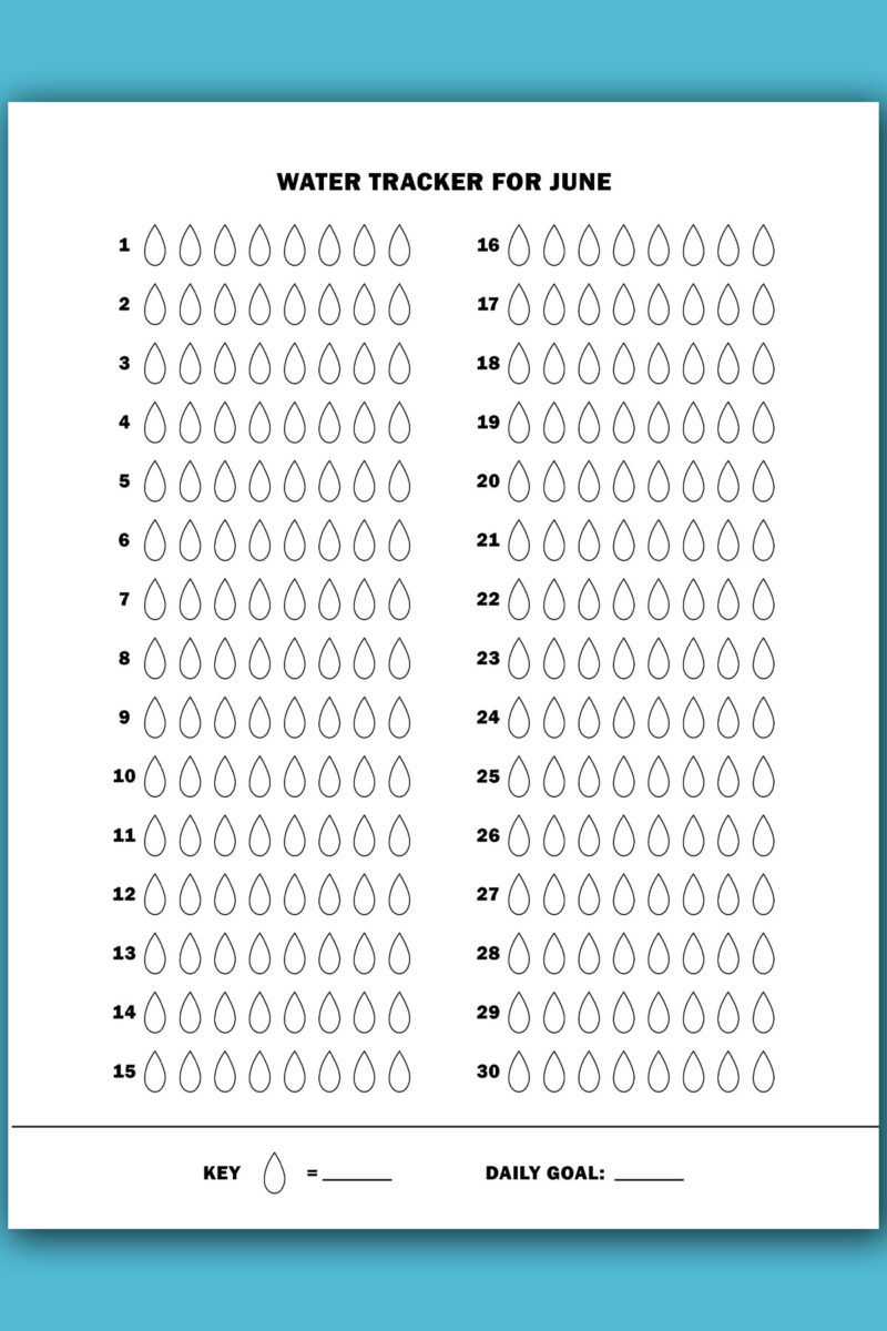 Free Printable & Digital Water Tracker Template Set