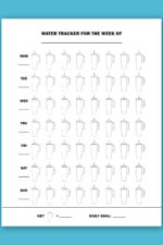 Free Printable & Digital Water Tracker Template Set
