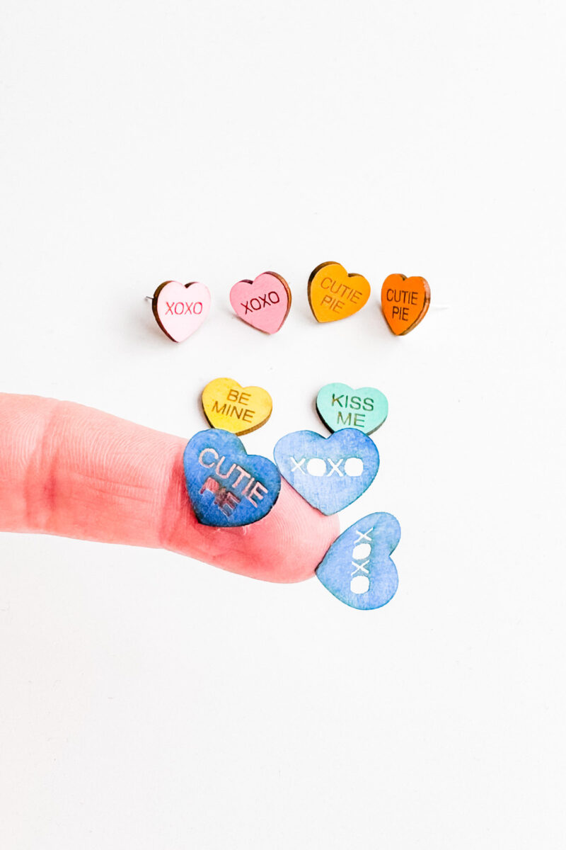 Free Conversation Hearts SVG & How to Make Laser Earrings