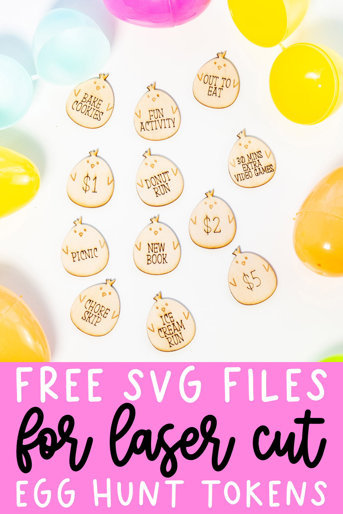 Free Easter Egg Hunt Token SVG Files for Laser & Cricut