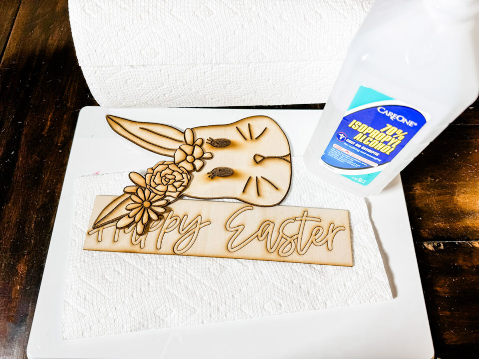 Free Happy Easter Bunny SVG File for Wood Round