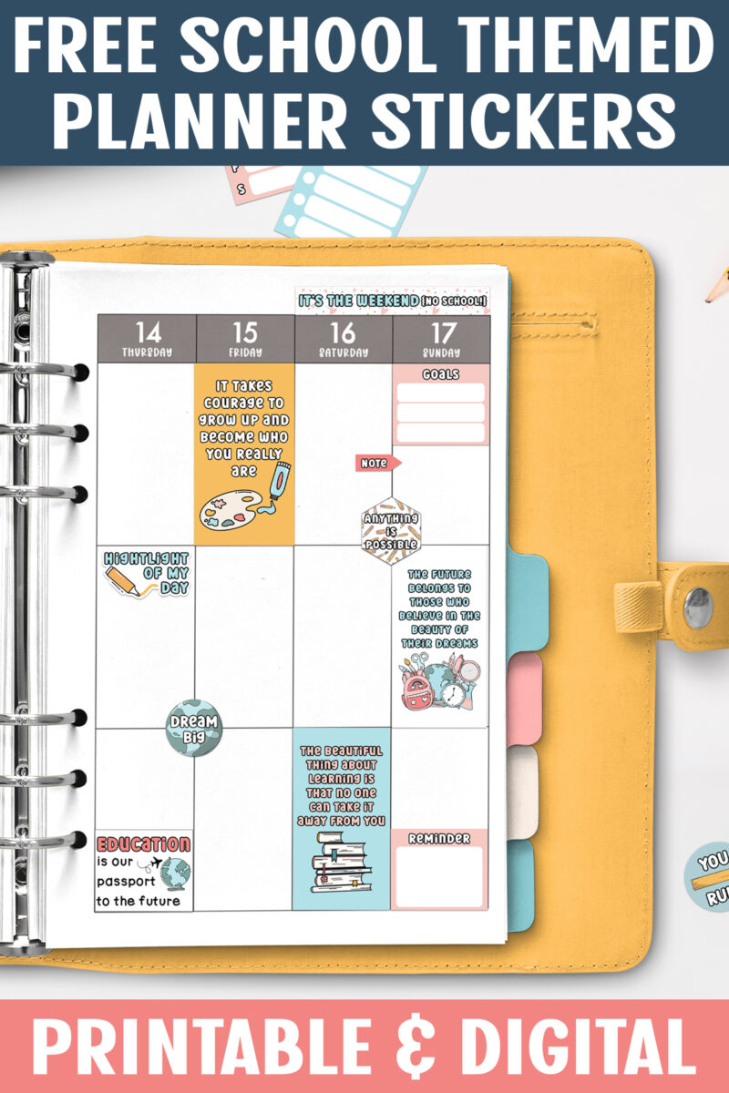 Free Back to School Planner Stickers: Printable & Digital
