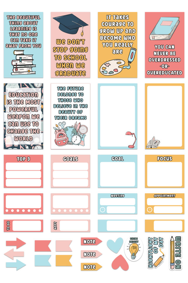 Free Back to School Planner Stickers: Printable & Digital