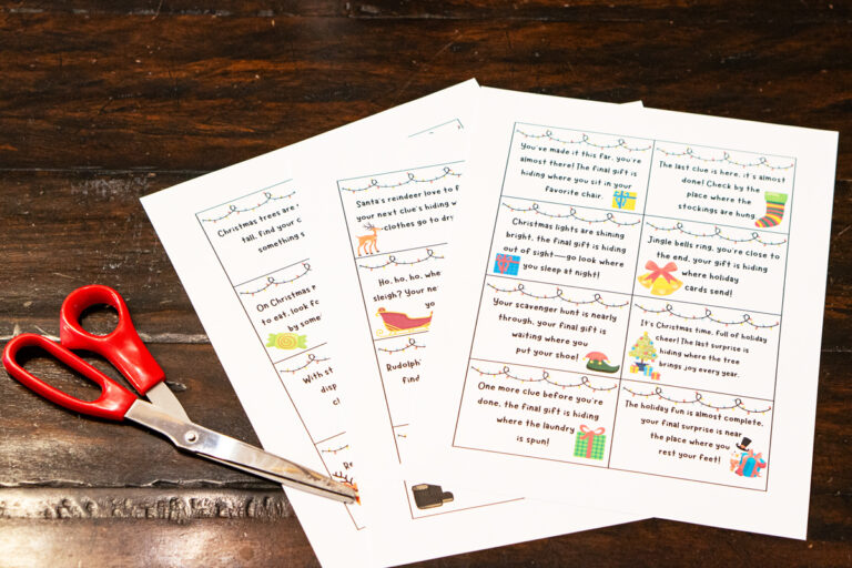 Free Christmas Scavenger Hunt Printable Game Clues