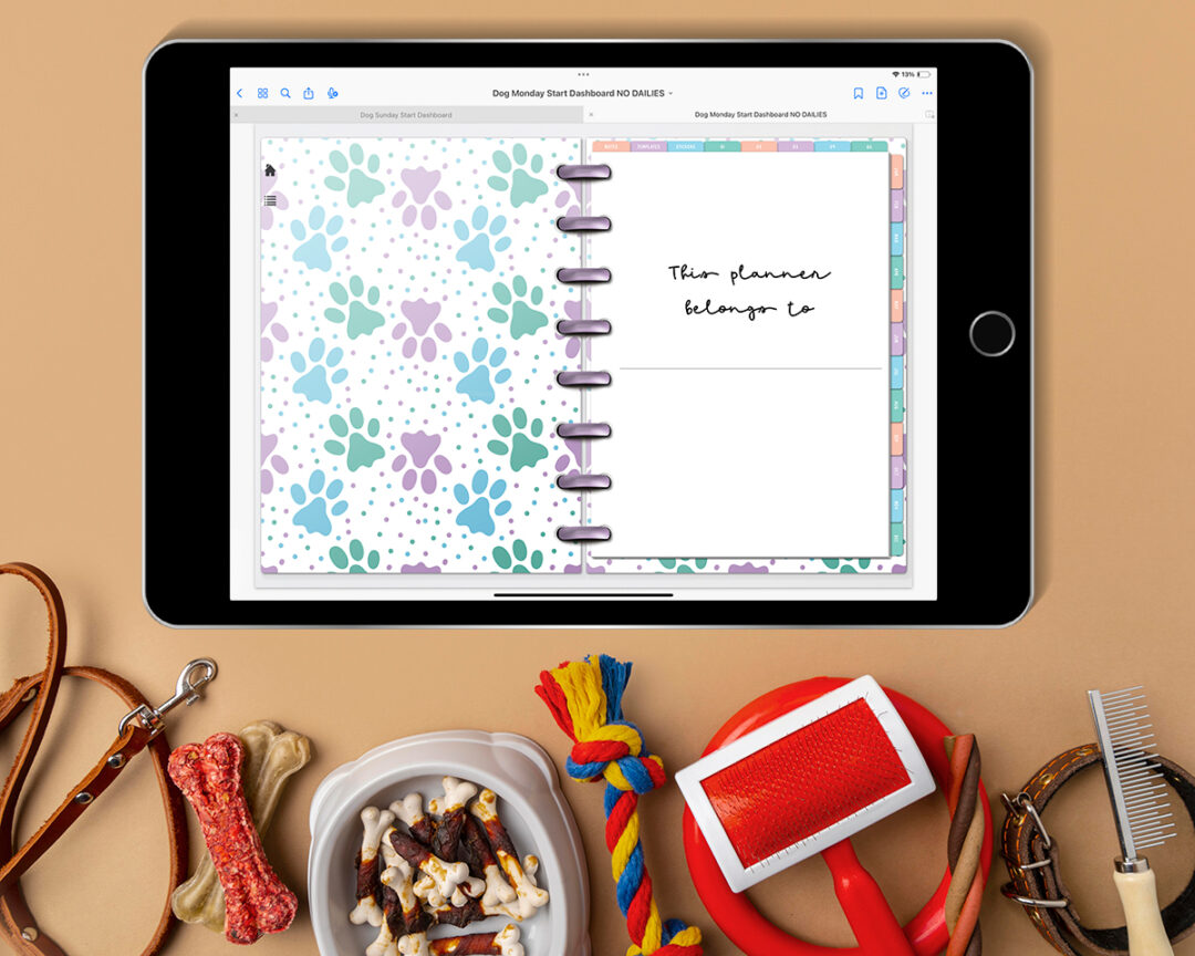 Free Undated Dog-Themed Digital Planner for Pet Lovers