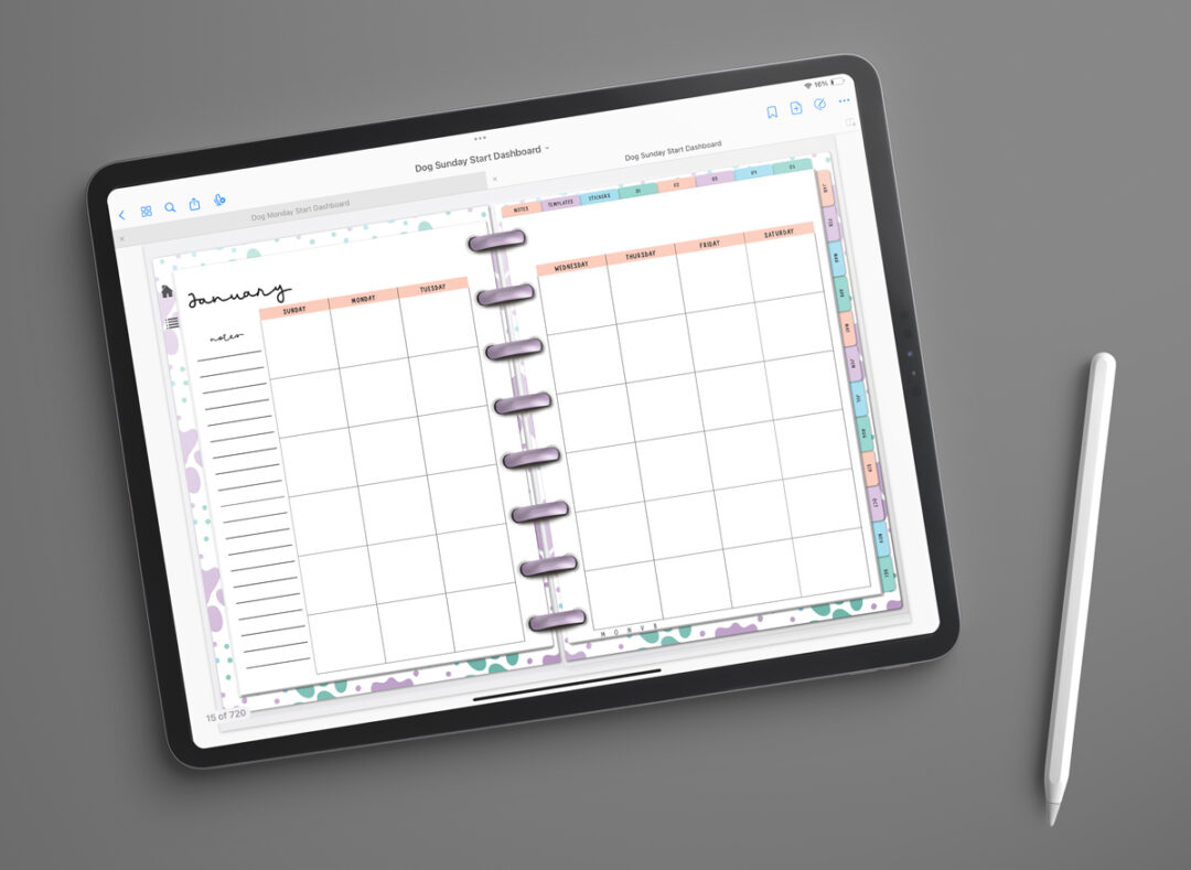 Free Undated Dog-Themed Digital Planner for Pet Lovers