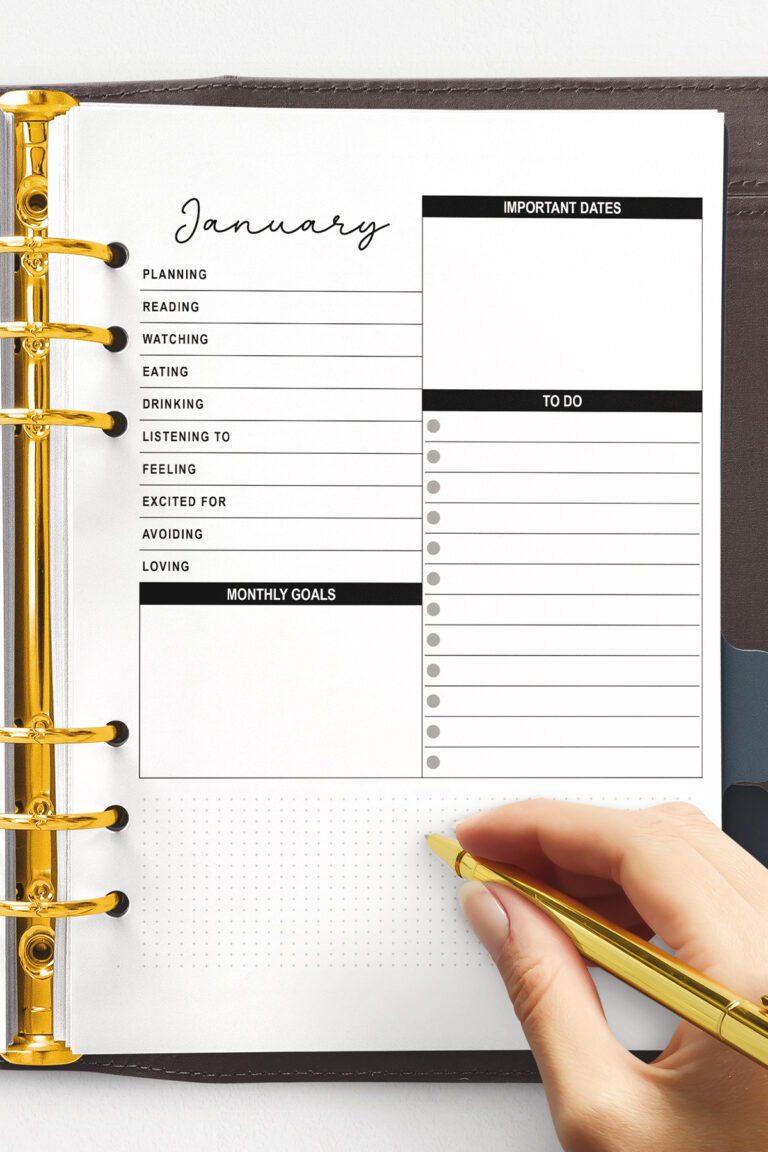 Free Undated Printable Planner - Monthly, Weekly, & Daily