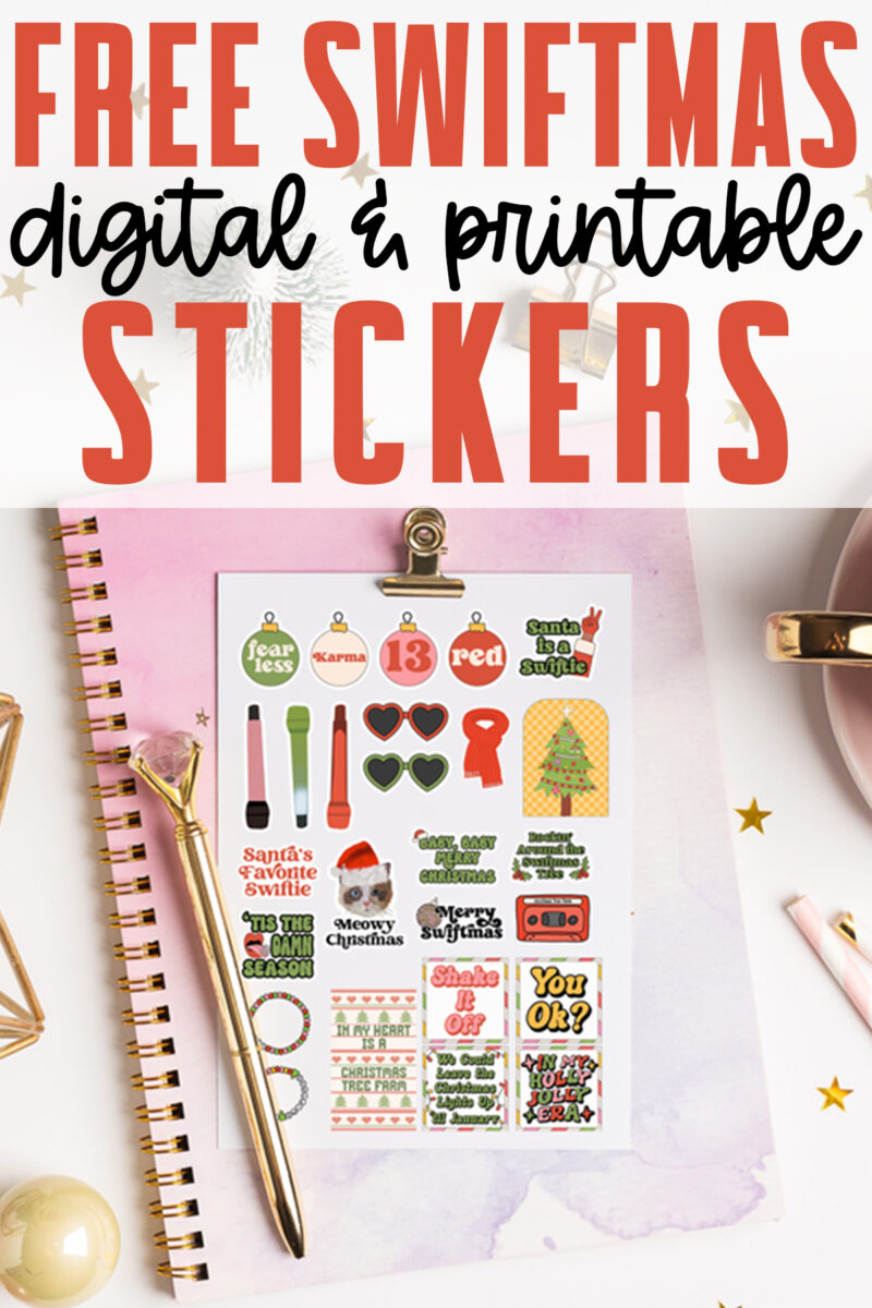 Free Swiftmas Christmas Stickers - Taylor Swift Inspired Set
