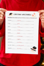 Free Printable Christmas & Winter Word Unscramble Worksheets