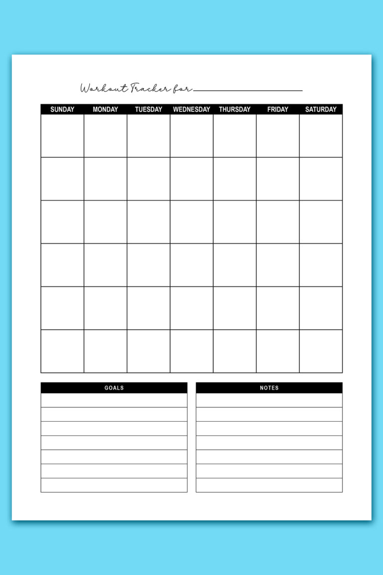 Free Workout Log Printable Sheets: Daily, Weekly, & Monthly