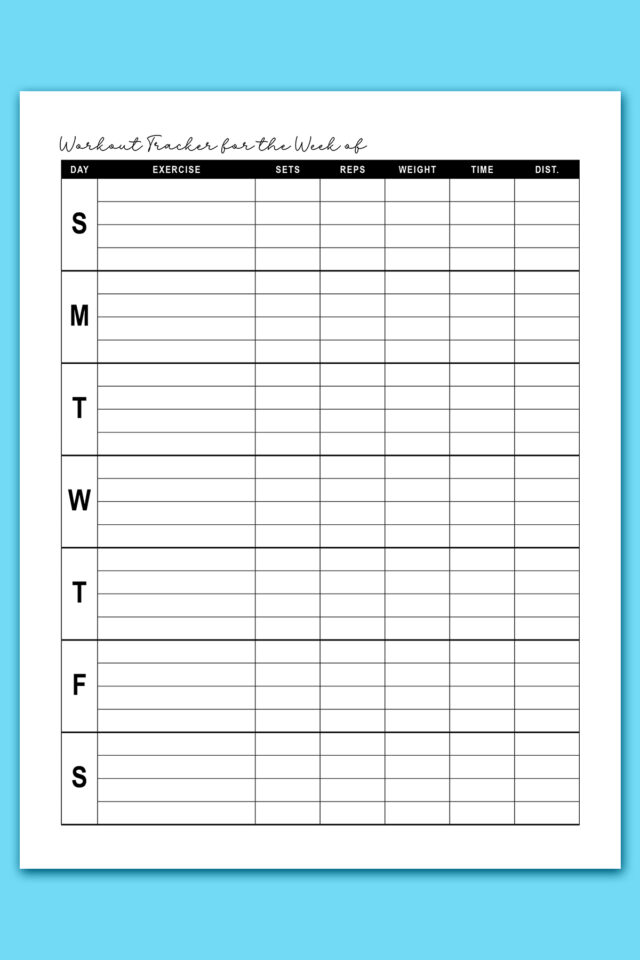 Free Workout Log Printable Sheets: Daily, Weekly, & Monthly