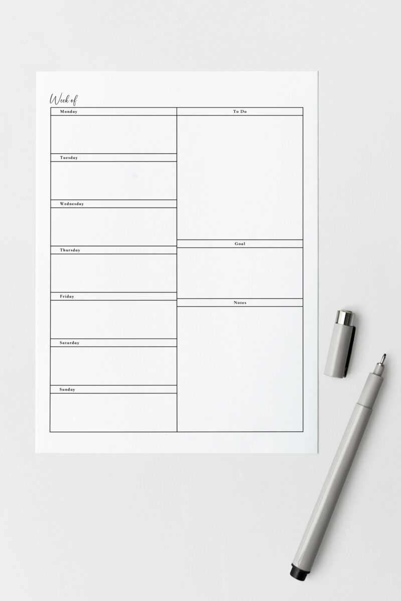 Free Weekly Planner Templates: Printable & Digital PDF & PNGs