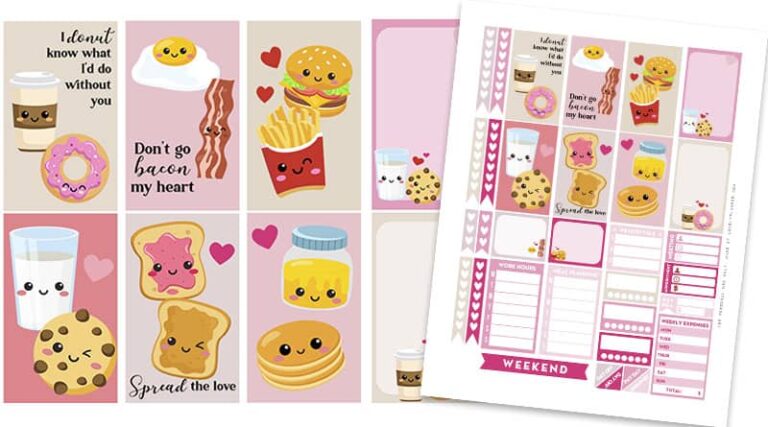 Valentines Day Stickers - Free Valentine Printables for your Planner