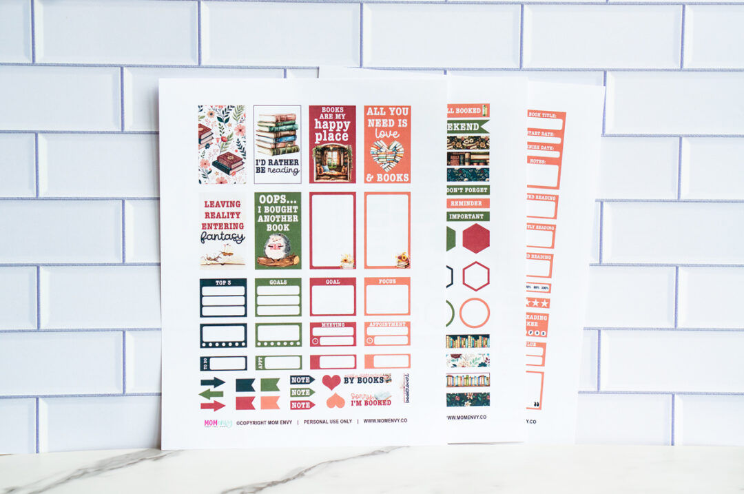 Free Book Planner Stickers | Printable or Digital Download