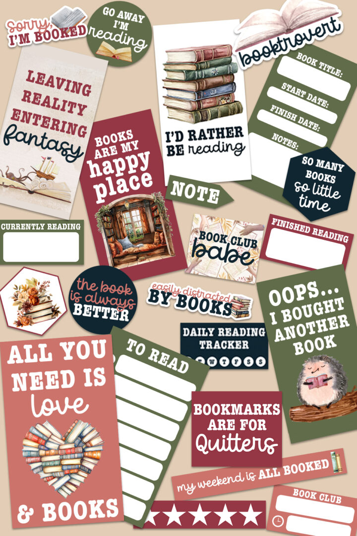 Free Book Planner Stickers | Printable or Digital Download