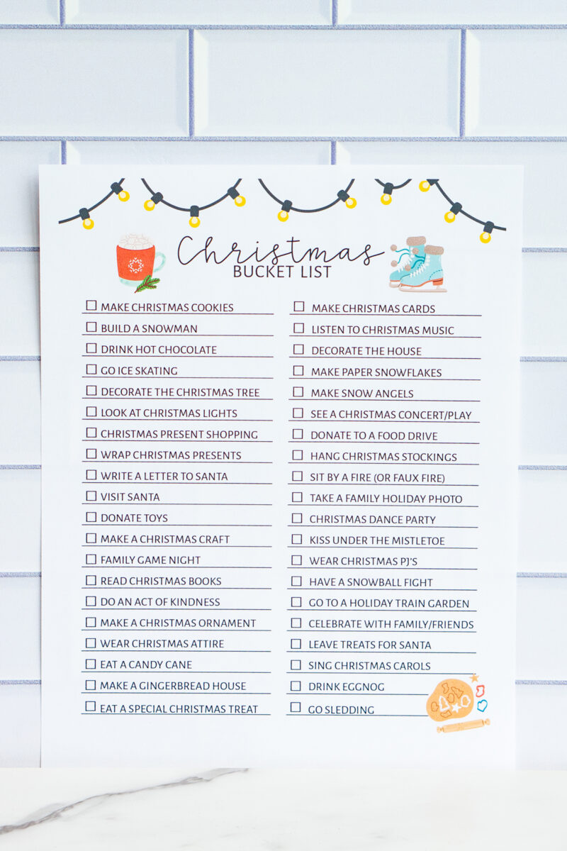 Free Christmas Bucket List Printables | Customizable