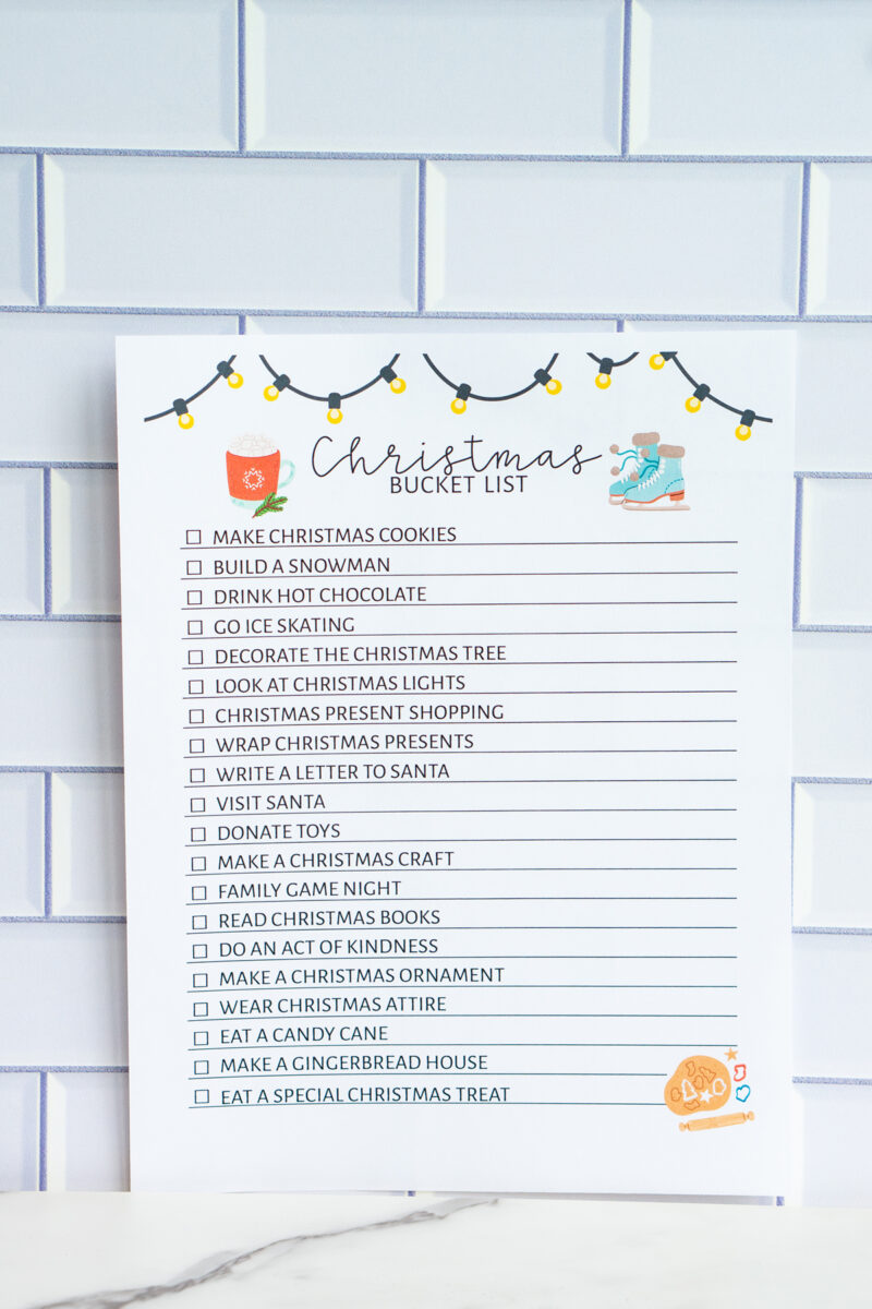 Free Christmas Bucket List Printables | Customizable