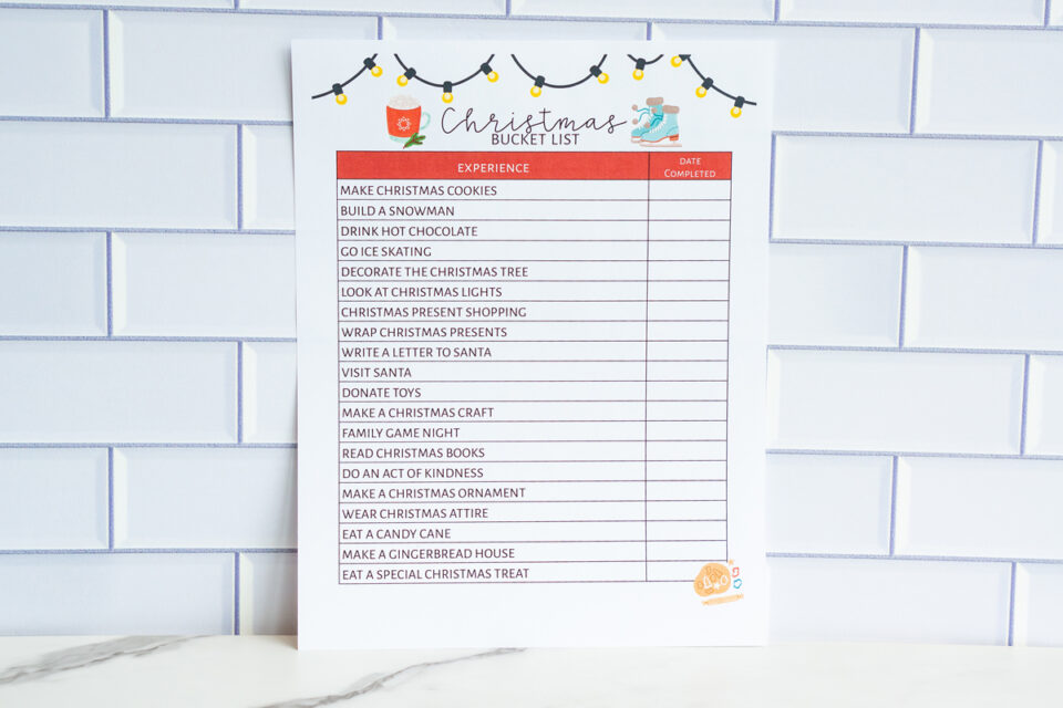 Free Christmas Bucket List Printables | Customizable
