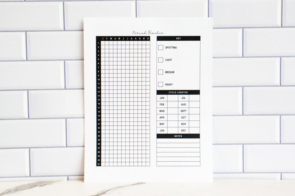 Free Period Tracker for Printable & Digital Planners