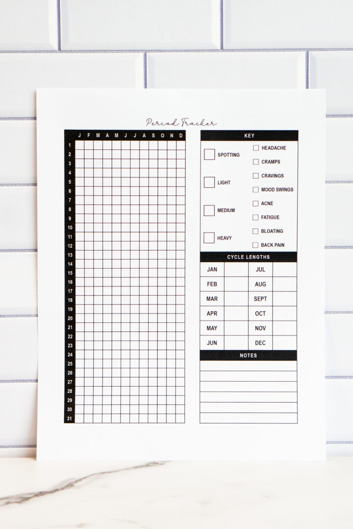 Free Period Tracker for Printable & Digital Planners