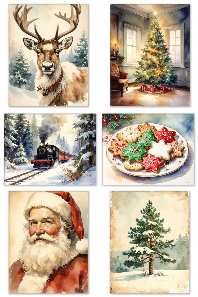 Free Printable Vintage Christmas Prints | Wall Art