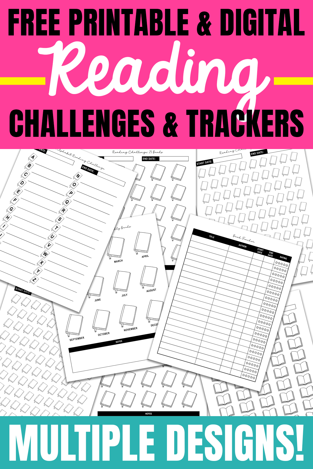 Free Reading Challenge & Book Tracker Printables