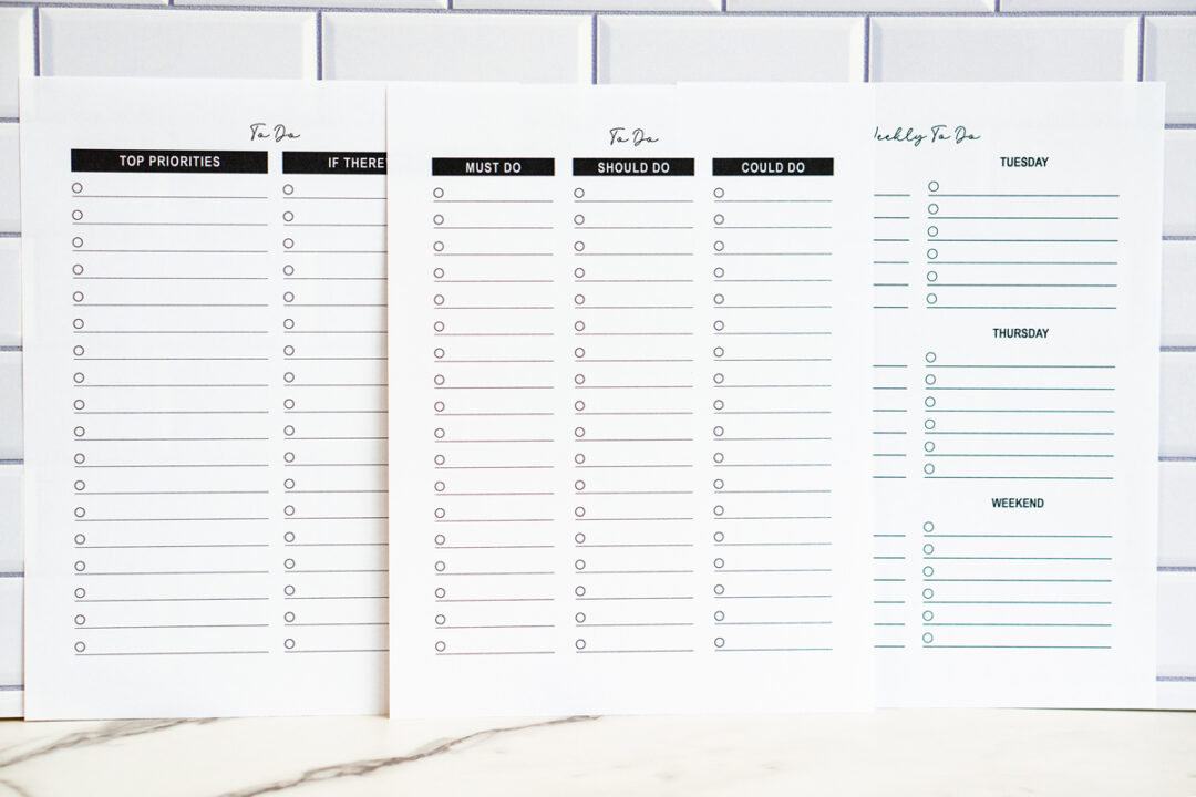 Free To Do List Printables | PDF, JPG, & PNG Templates