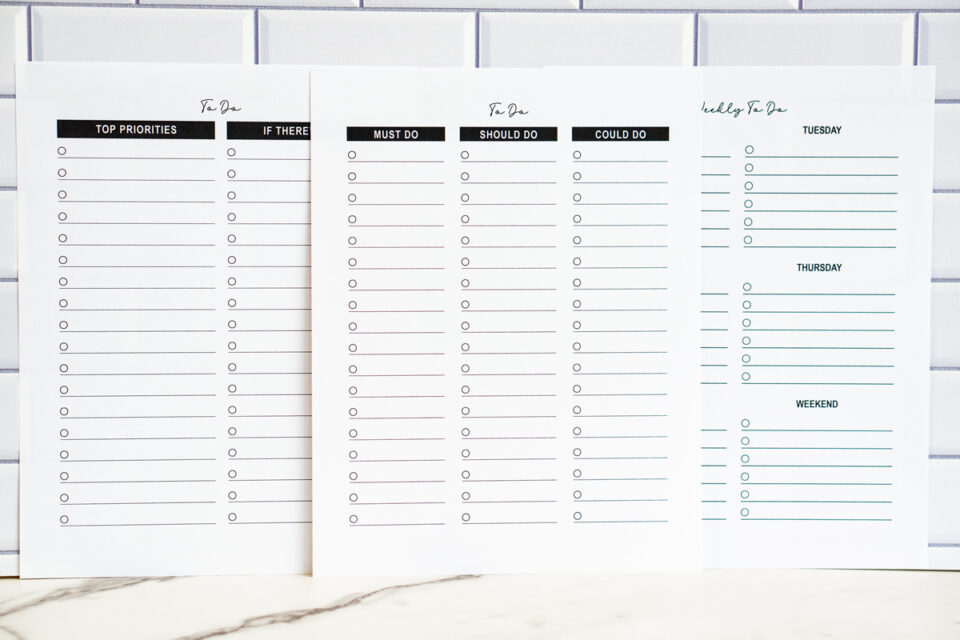 Free To Do List Printables | PDF, JPG, & PNG Templates