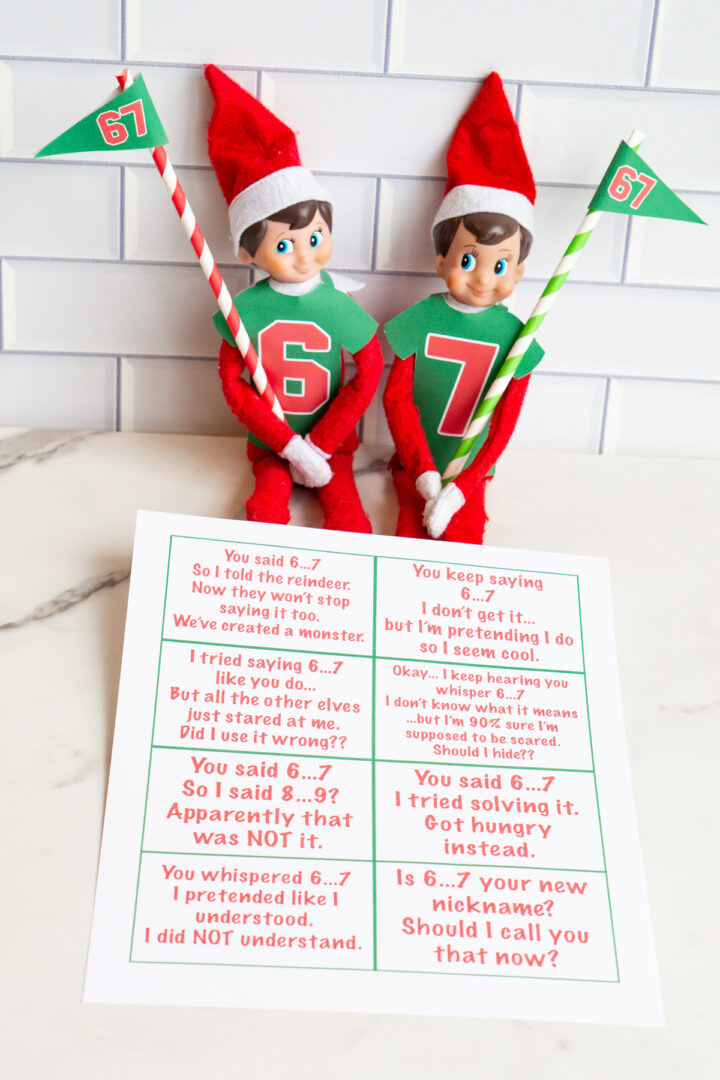 Free Funny 6 7 Elf on the Shelf Printables (Notes Included)