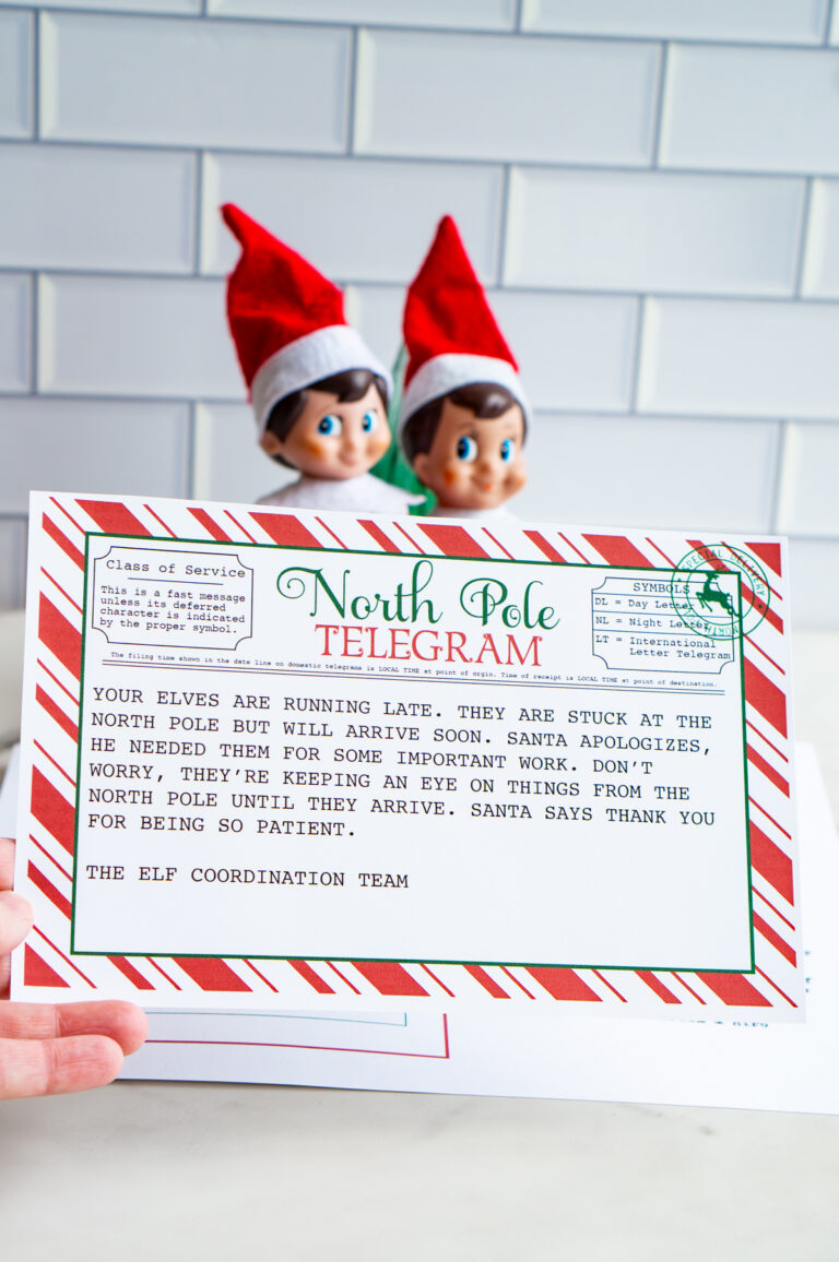Free Printable Elf on the Shelf Sorry I'm Late Letter (Editable)