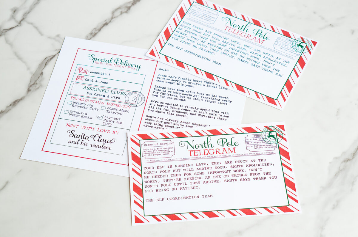 Free Printable Elf on the Shelf Sorry I'm Late Letter (Editable)