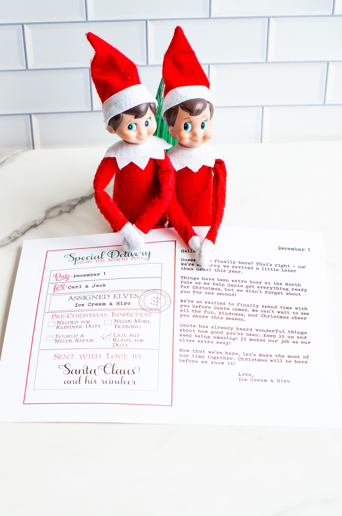 Free Printable Elf on the Shelf Sorry I'm Late Letter (Editable)