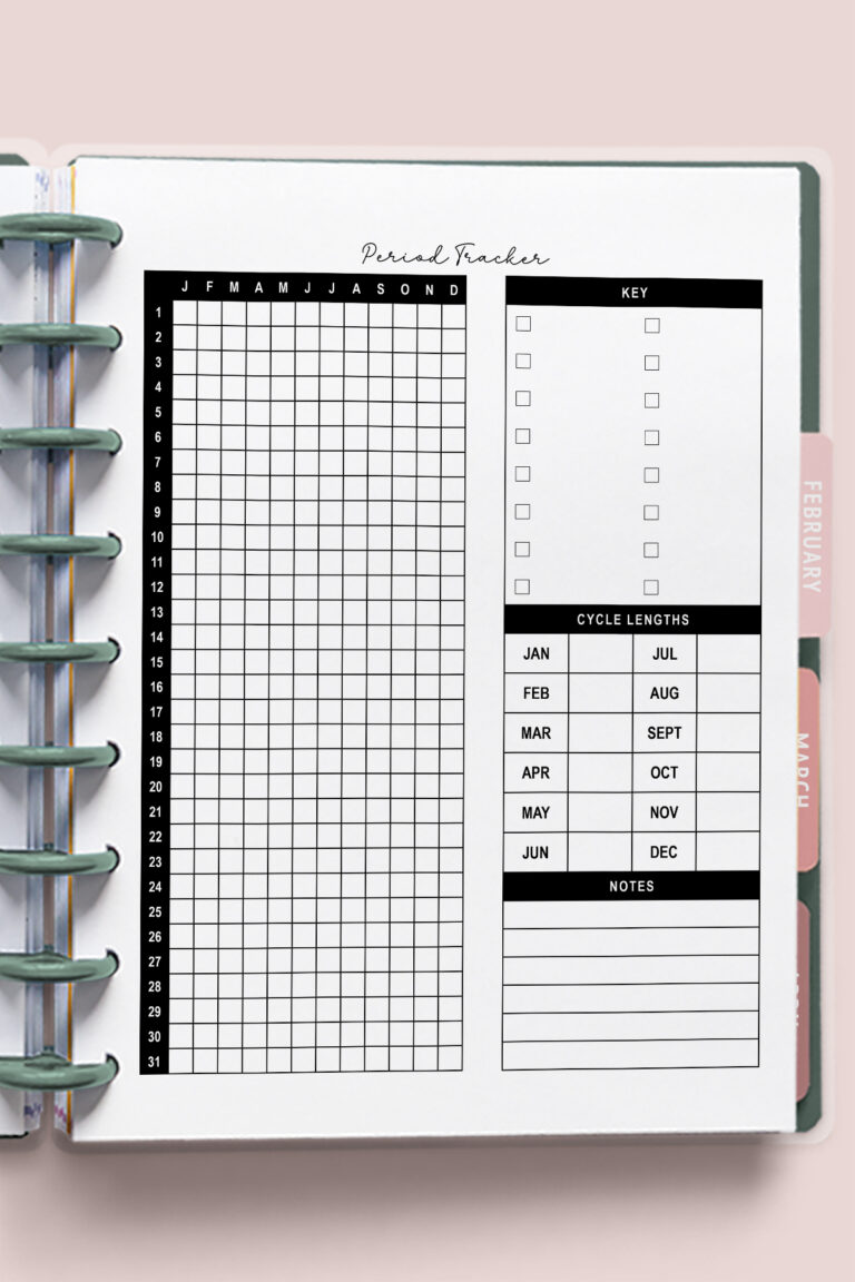 Free Period Tracker for Printable & Digital Planners