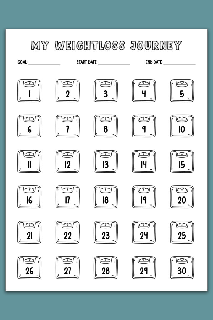 Free Weight Loss Printable & Digital Tracker Pages